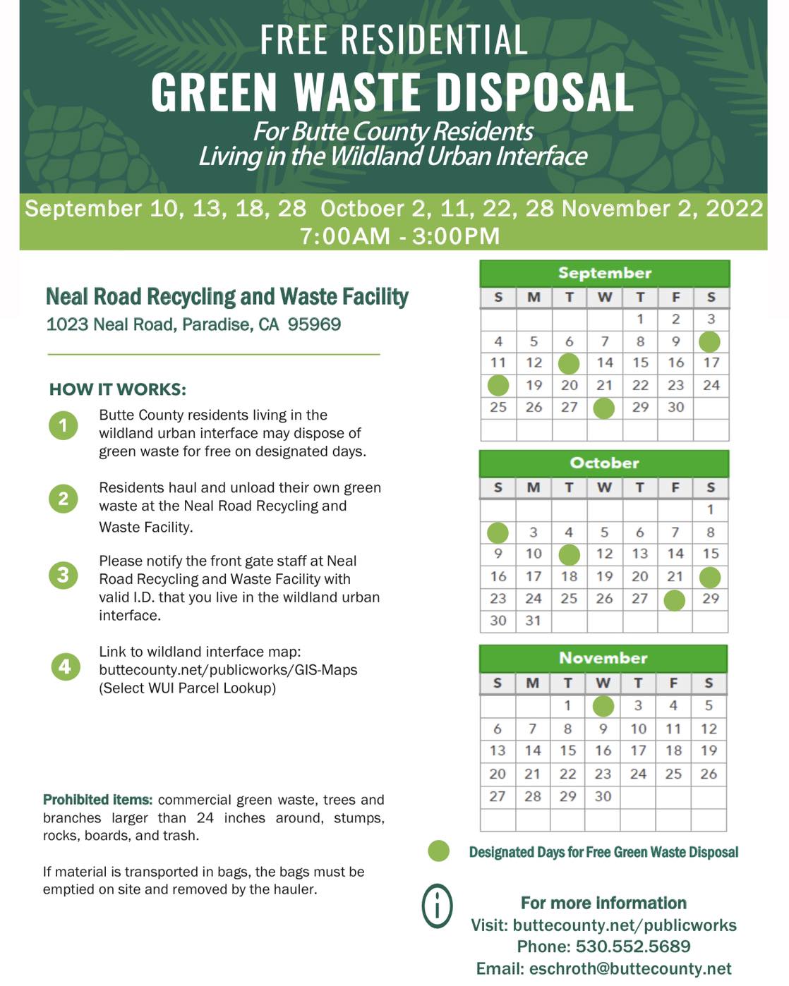 Fall 2022 WUI Green Waste Days - buttefiresafe.net